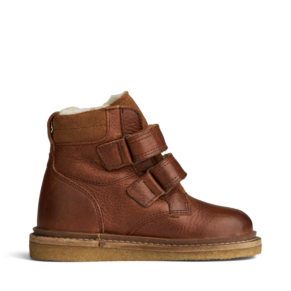 Wheat, Hanan velcro tex støvler cognac - Barneklær og Interiør AS